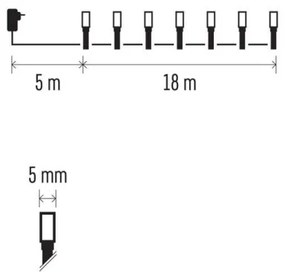 LED Vánoční venkovní řetěz 180xLED/23m IP44 teplá bílá