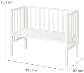 Bílá postýlka 90x45 cm – Roba