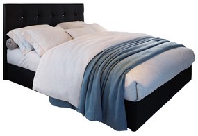 Kontinentální postel 160 cm Karen (černá) (s matrací a úložným prostorem). 1046605