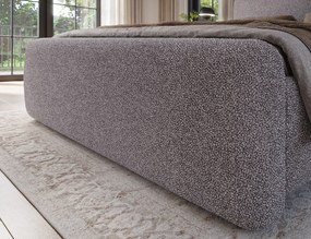Postel Ollival 180x200 s kovovým roštem a úložným prostorem, šedý velur