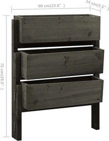 Zahradní truhlík skládací šedý 60 x 14 x 75 cm masivní jedle 314841