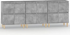 Příborníky 3 ks betonově šedé 60 x 35 x 70 cm kompozitní dřevo 3185771