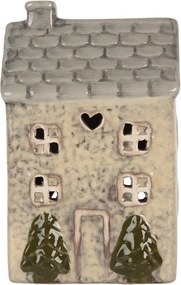 Béžový keramický domek na čajovou svíčku Lamont - 9*8*15 cm