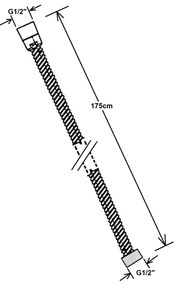 Reitano Rubinetteria, POWERFLEX kovová sprchová hadice, opletená, 175 cm, zlato, FLE10ZL