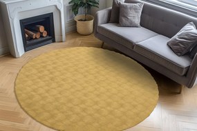 Obsession, Kusový koberec Diamond Cut 800 Honey kruh, 200x200 (průměr) kruh, hnědá, ložnice