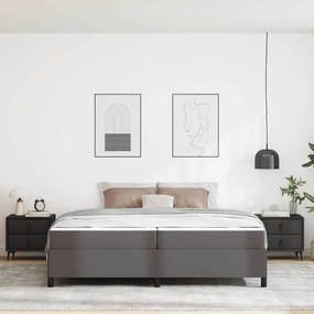 Rám postele s matrací Šedá 200 x 200 cm textil 3399022