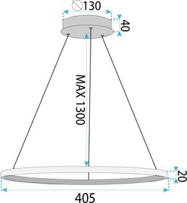 Toolight Toolight, LED stropní svítidlo 40cm, 24W, 3000K, LHJ011-CP, černá, OSW-60006