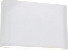 NV 740403 Venkovní nástěnné svítidlo SOHO bílý hliník skleněný difuzor LED 2x5W 3000K 220-240V 2x60st. IP54 světlo nahoru a dolů - NOVA LUCE