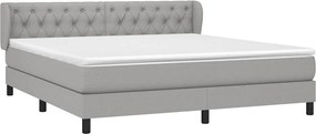 Box spring postel s matrací světle šedá 160 x 200 cm textil 3126493