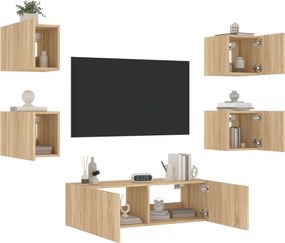 5dílná obývací stěna s LED osvětlením dub sonoma 3216862