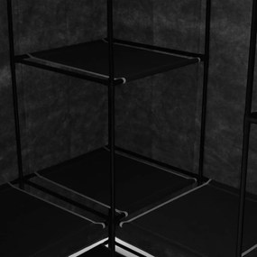 Rohová šatní skříň černá 130 x 87 x 169 cm - Default Title