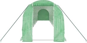Skleník s ocelovým rámem zelený 24 m² 12 x 2 x 2 m 3188021