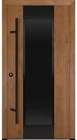 Vchodové dveře s ocelovým opláštěním FM Turen model DS28 blackline Orientace dveří: Levé, otevírání dovnitř, Dekor: Winchester, Standardní rozměr dveří včetně rámu: 100 cm x 210 cm - vnější rozměr rámu