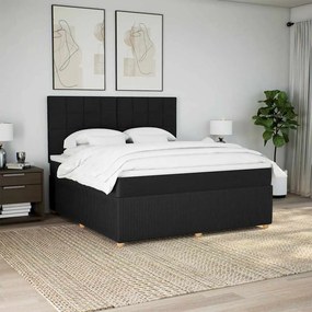 Box spring postel s matrací černá 180x200 cm textil 3294437