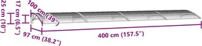 Stříška nad dveře černá 400 x 100 cm polykarbonát 153602