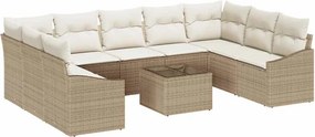 Set pohovek 10 ks Béžová polyratan 3346891