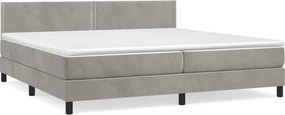 Box spring postel s matrací světle šedá 200x200 cm samet 3141263