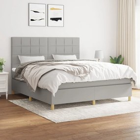 Box spring postel s matrací světle šedá 160 x 200 cm textil 3142345