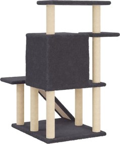 Škrabadlo pro kočky se sisalovými sloupky tmavě šedé 97 cm 172099