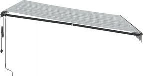 Automatická zatahovací markýza s LED antracit a bílá 400x350 cm 3215811