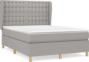 Box spring postel s matrací světle šedá 140 x 190 cm textil 3128837