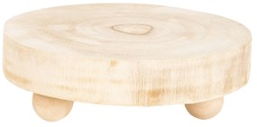 Dřevěná podložka pod nádobí na nožičkách - Ø 23*6 cm