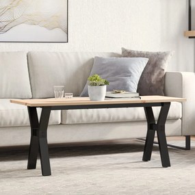 Konferenční stolek s Y rámem 110x40x45 cm borové dřevo a ocel 3282711