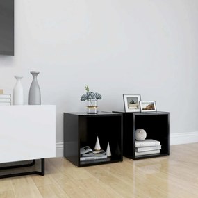 vidaXL TV stolky 2 ks 37 x 35 x 37 cm dřevotříska [805499] Barva: Černá