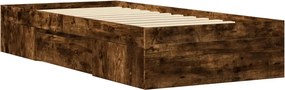 Rám postele bez matrace kouřový dub 90x200 cm kompozitní dřevo 3295496