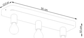 Sollux  SL.1158 - Bodové svítidlo TAVO 3xE27/15W/230V beton