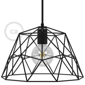 creative cables Kovový stínidlový rám Dome XL s objímkou E27 Barva komponentu: Černá