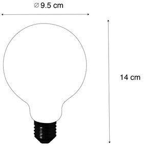 Sada 5 LED žárovek E27 G95 čiré 2,2 W 470 lm 2700 K