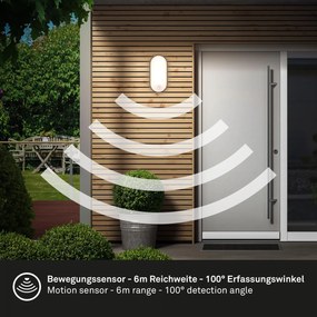 BRILO 3830015 Ruch LED venkovní nástěnné svítidlo, pohybové čidlo, IP65, černá - BRILO