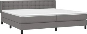 Box spring postel s matrací tmavě šedá 200x200 cm textil 3130058