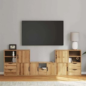5 kusů TV skříněk s úložným prostorem "ODDA" Borovicový masiv 3365382