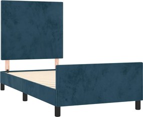 Rám postele bez matrace tmavě modrý 90x190 cm samet 3125609
