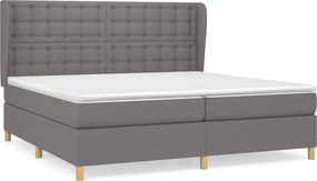 Box spring postel s matrací tmavě šedá 200x200 cm textil 3128870
