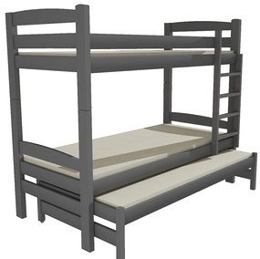 Patrová postel s výsuvnou přistýlkou PPV 017 90 x 200 cm - šedá