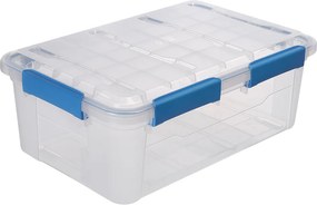 Box s víkem EZY vodotěsný, 57,8 × 38,2 × 21,7 cm, 32 l, transparentní