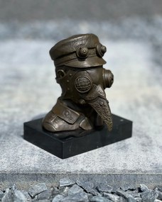 Bronzová socha soška - Morový doktor Steampunk