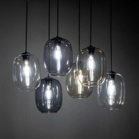TK Lighting Černý závěsný lustr Elio pro žárovku 6x E27 TK5974