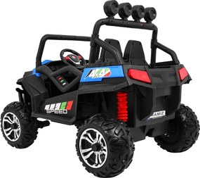 Ramiz Terénní bugina Strong pro děti modrá + pohon 4x4 + dálkové ovládání + nosič zavazadel + rádio MP3 + LED