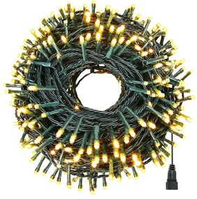 LED světelný řetěz s možností výběru velikosti a barvy - 120 LED, teplá bílá