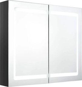 LED koupelnová skříňka se zrcadlem zářivě černá 80 x 12 x 68 cm 326512