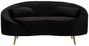 Designová pohovka Yasmeen 148 cm černá / zlatá