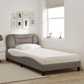 Postel s matrací Hvar taupe 100 x 200 cm textil 3208517