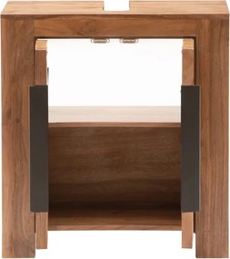 furniture-nabytek.cz - Koupelnová sada Osvaro akácie - Černé kovové úchytky