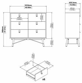 Tvilum Komoda Rain 6s malá bílý MAT