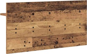 věšák, nástěnný, 1 prkno, háčky, kompozitní dřevo, 40x80x12 cm, staré dřevo, Dekorino TK20260018