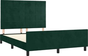 Rám postele bez matrace tmavě zelená 140 x 200 cm samet 3125760